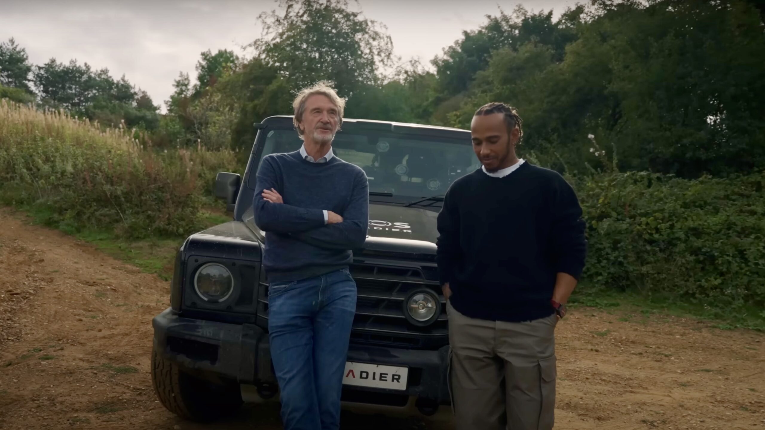 'Knight Riders' Lewis Hamilton and Jim Ratcliffe take unreleased Ineos Grenadier for a spin ...