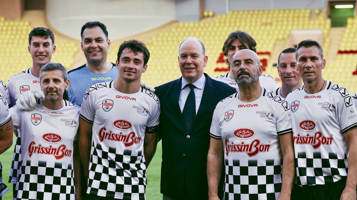 Charles Leclerc takes a tumble in entertaining charity World Stars ...
